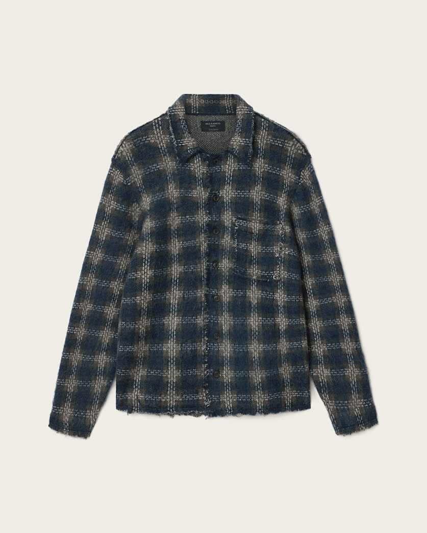Menard Wool Blend Button Down Cardigan MOONSTONE BLUE | ALLSAINTS